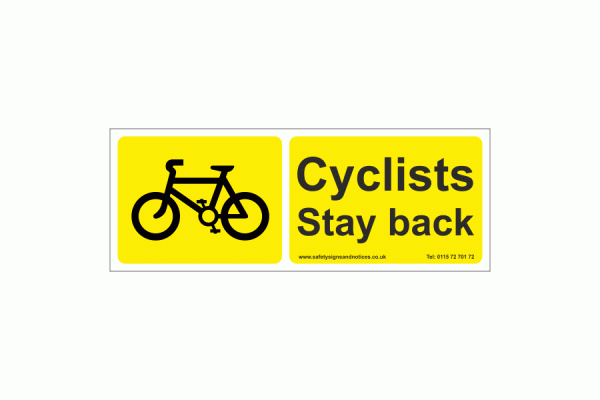 Cyclists Stay Back Safety Sticker