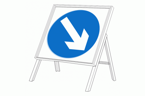 DOT 610 Keep Right Temporary Road Sign