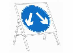 DOT 611 Pass Either Side Temporary Road Sign