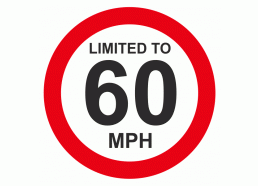 Limited To 60mph Vehicle Speed Limit Sign