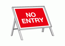 No Entry Temporary Road Sign