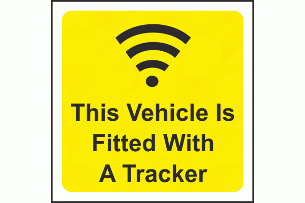 This Vehicle is Fitted with a Tracker Warning Sign