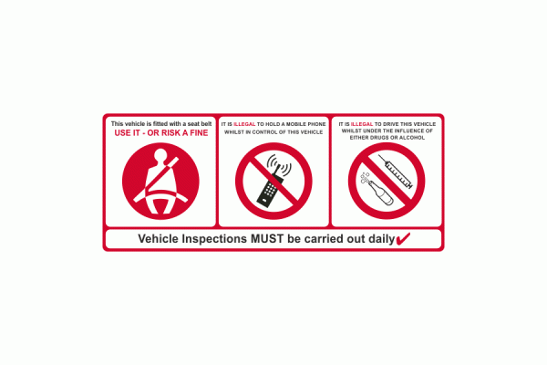 Vehicle Inspections Must Be Carried Out Daily Safety Sign